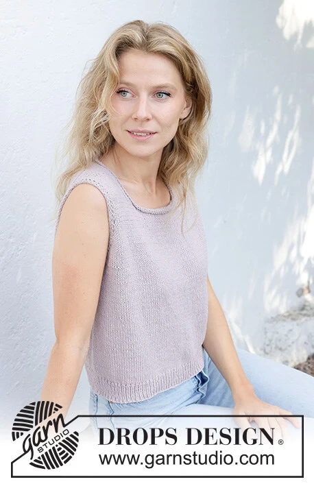 257-13 Wisteria Glow Top by DROPS Design - Köp här